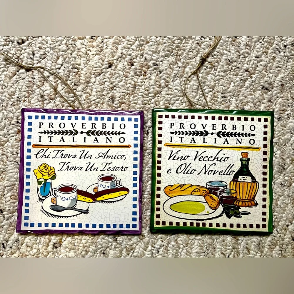Kitchen | The Cortopassi Family Italian Wall Tile Trivet Decor Set Of ...